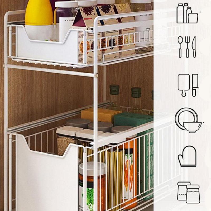 Grand panier coulissant à deux étages • Le Comptoir du Panier