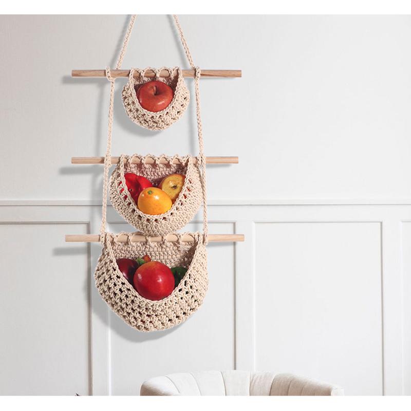 Panier mural de rangement à trois niveaux • Le Comptoir du Panier