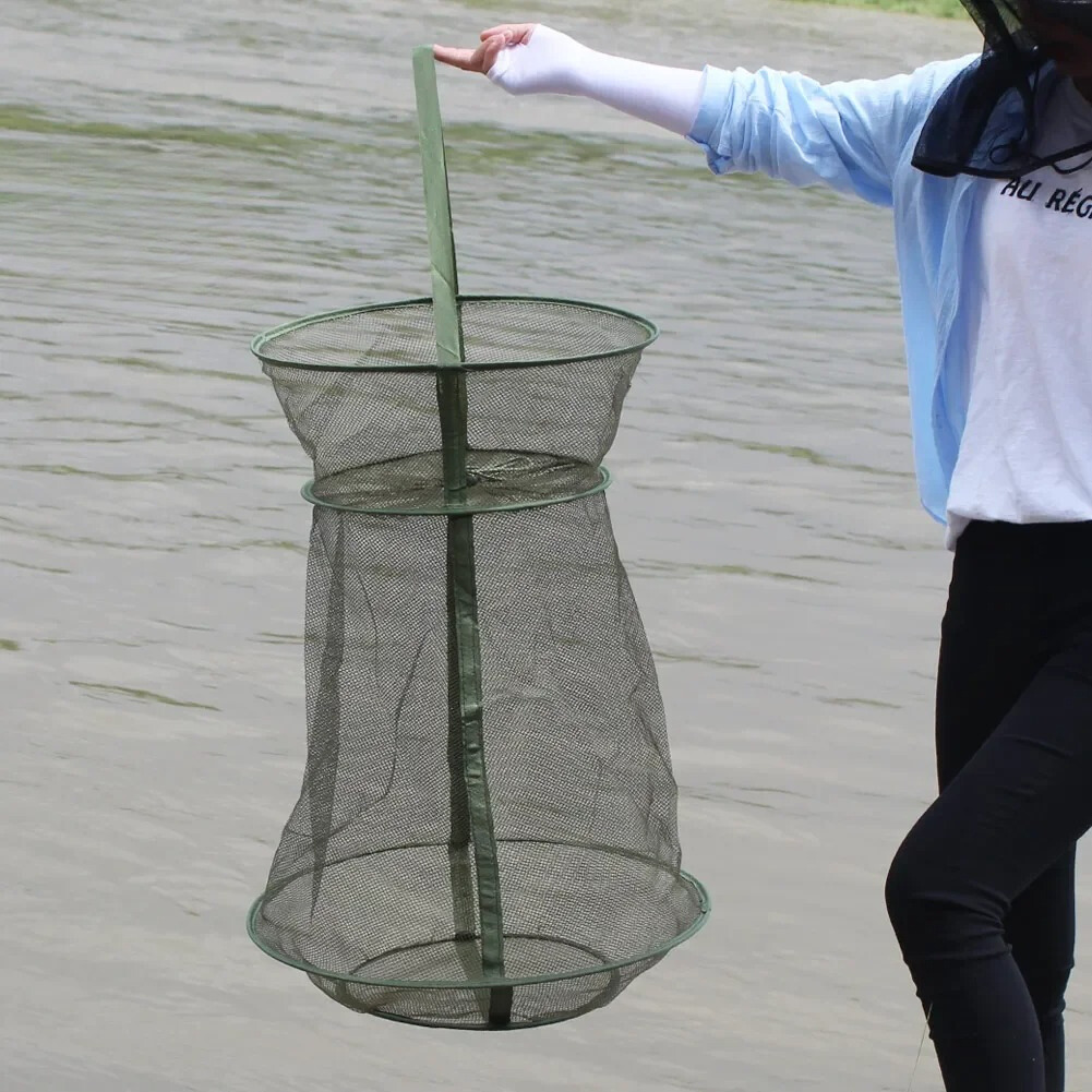 Panier de pêche pliable de couleur verte • Le Comptoir du Panier